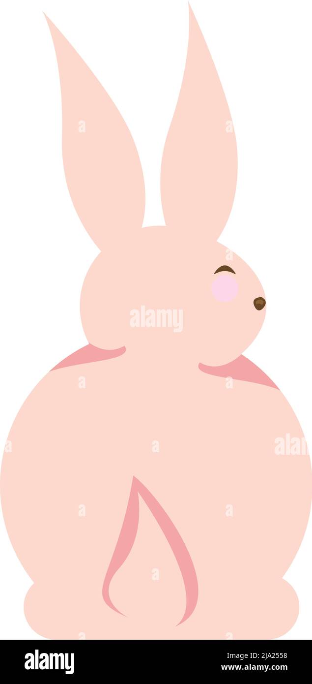cute pink rabbit back Stock Vector Image & Art - Alamy