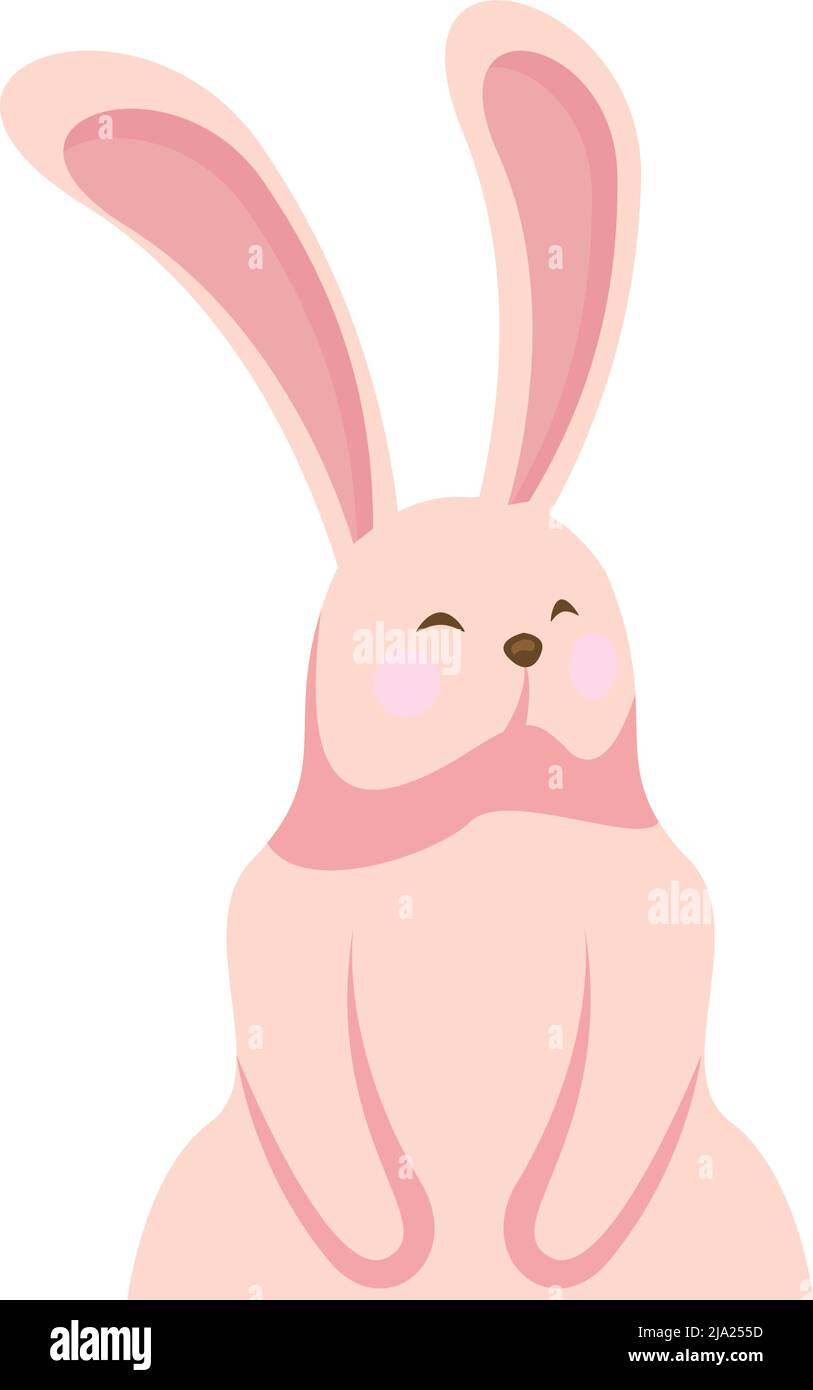 cute pink rabbit front Stock Vector Image & Art - Alamy