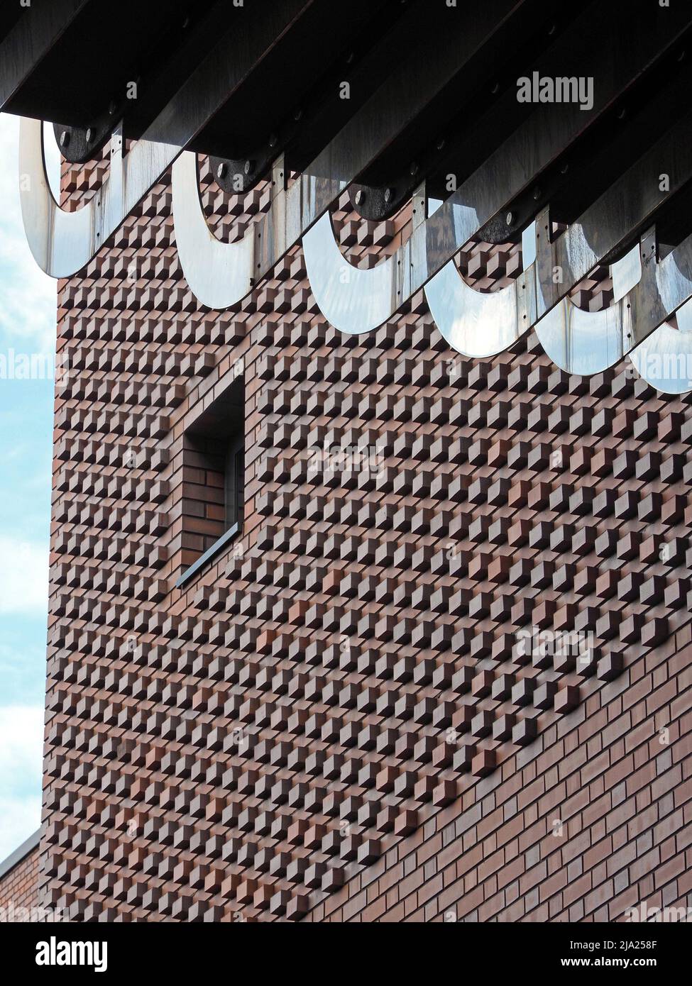 details of cladding on modern city centre buildings in Sheffield ...
