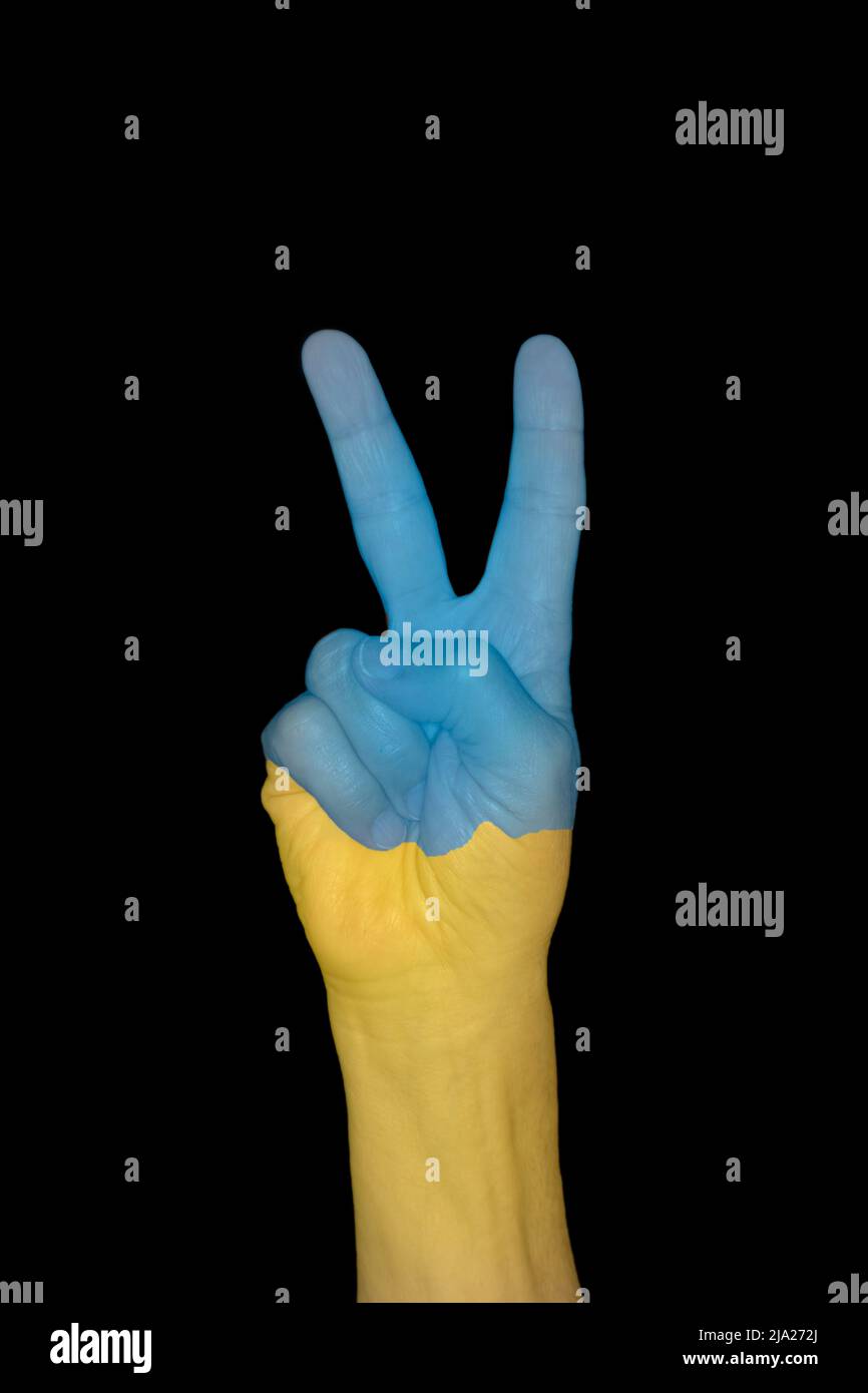 Ukraine national colours, symbol image for a victory and peace, studio ...