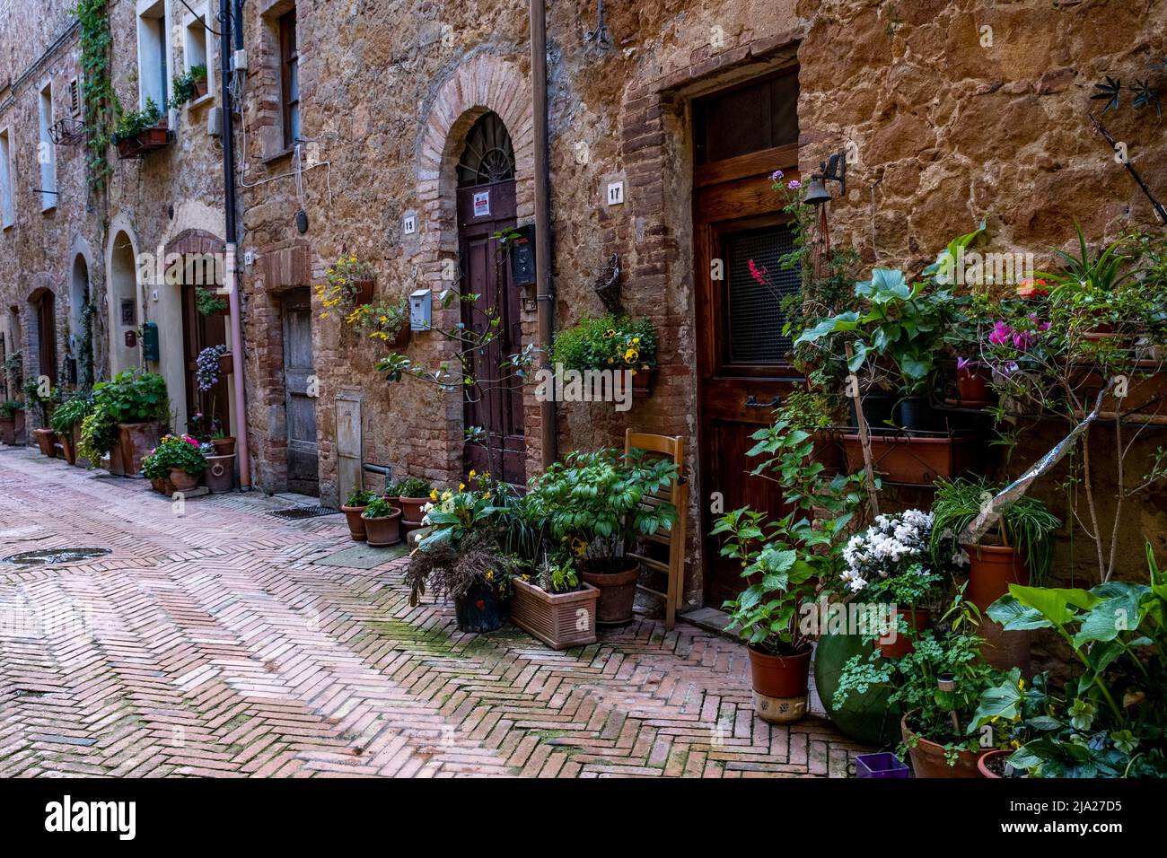 Typical townscape, Pienza, Val d'Orcia, Orcia Valley, UNESCO World ...