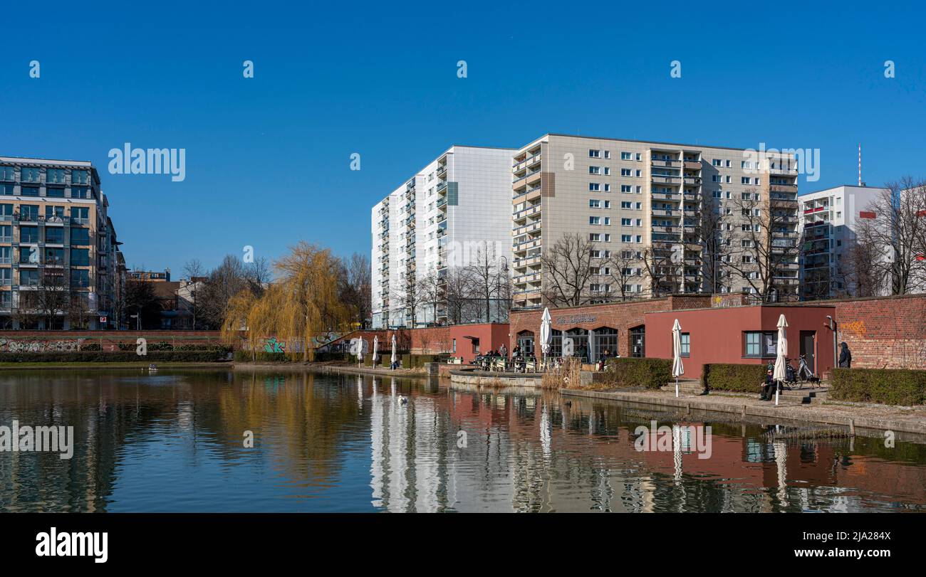New buildings around the Engelbecken at Michaelkirchplatz, Berlin-Mitte ...