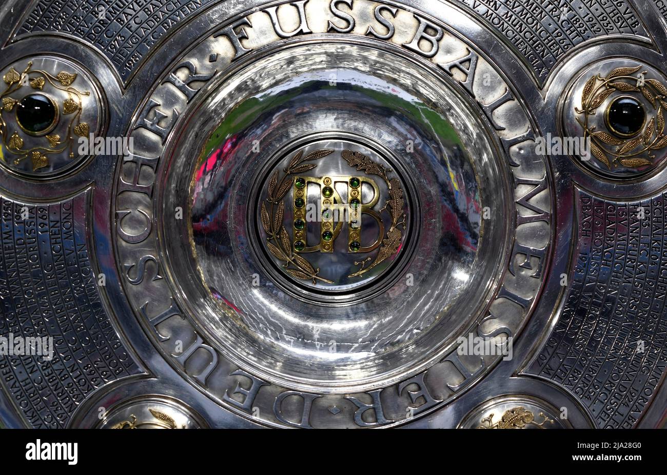 Original championship trophy, trophy, cup, on pedestal, Allianz Arena ...