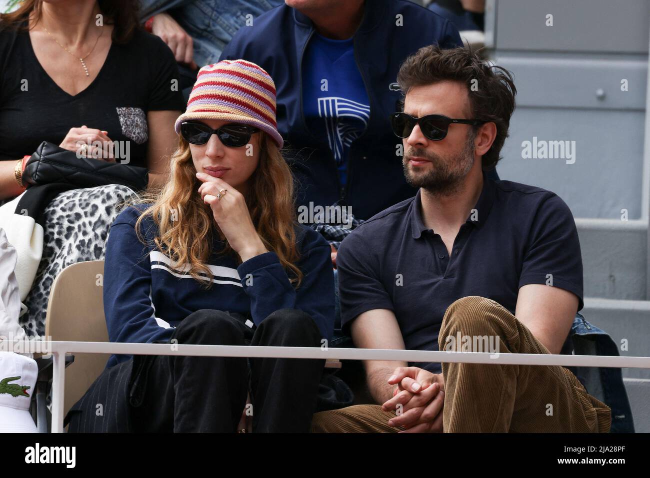 Paris, France. May 26, 2022, Edouard Lax, Sigrid Bouaziz in the stands ...
