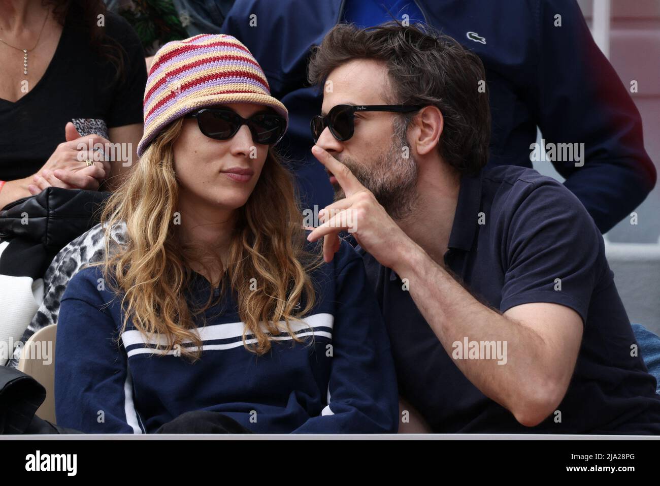 Paris, France. May 26, 2022, Edouard Lax, Sigrid Bouaziz in the stands ...