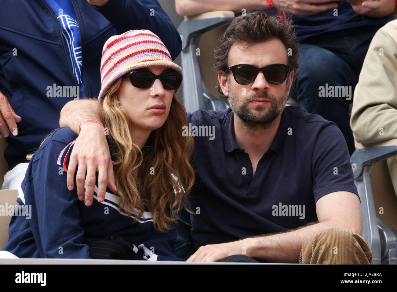 Paris, France. May 26, 2022, Edouard Lax, Sigrid Bouaziz in the stands ...