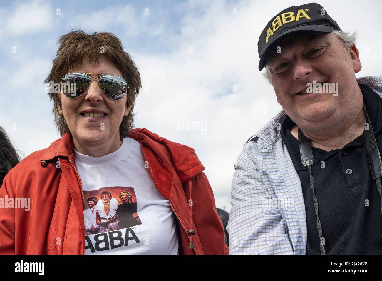London, UK. 26 May 2022. Fans line up to attend the ABBA Voyage opening ...