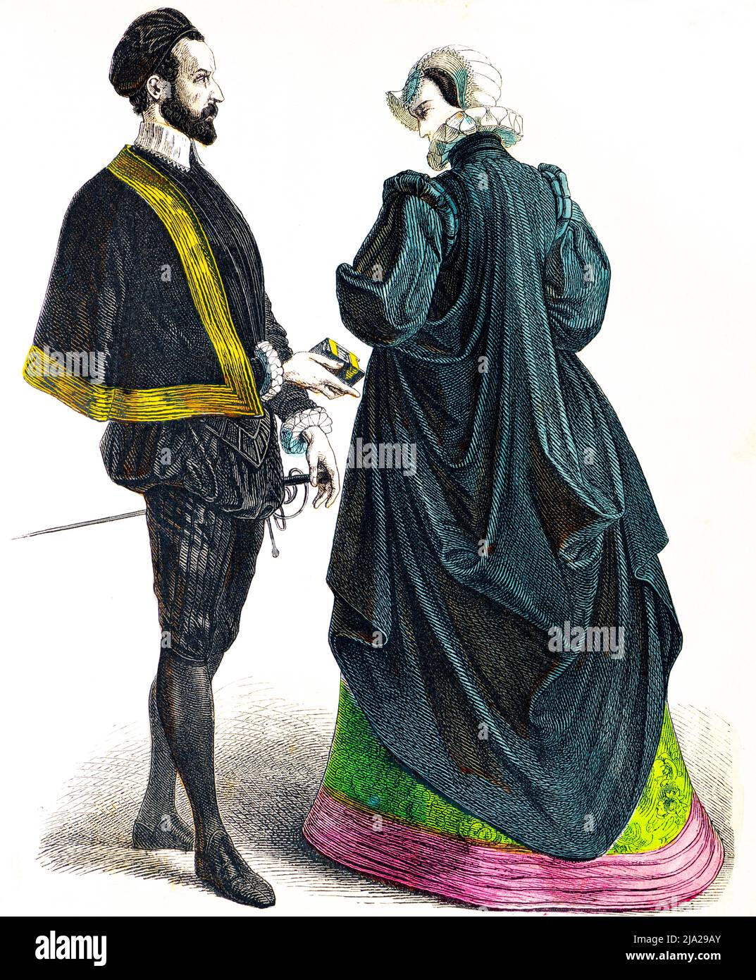 Muenchener Bilderbogen, Costumes, Mid 16th century, French court ...