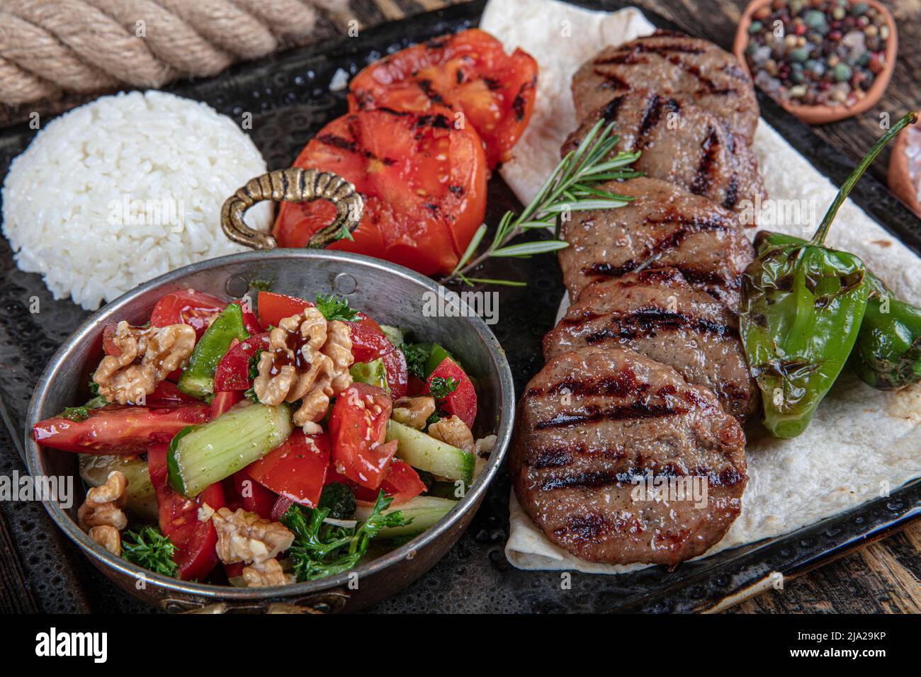Turkish meatball traditional kofte. Spicy meatballs Kebab or Kebap ...