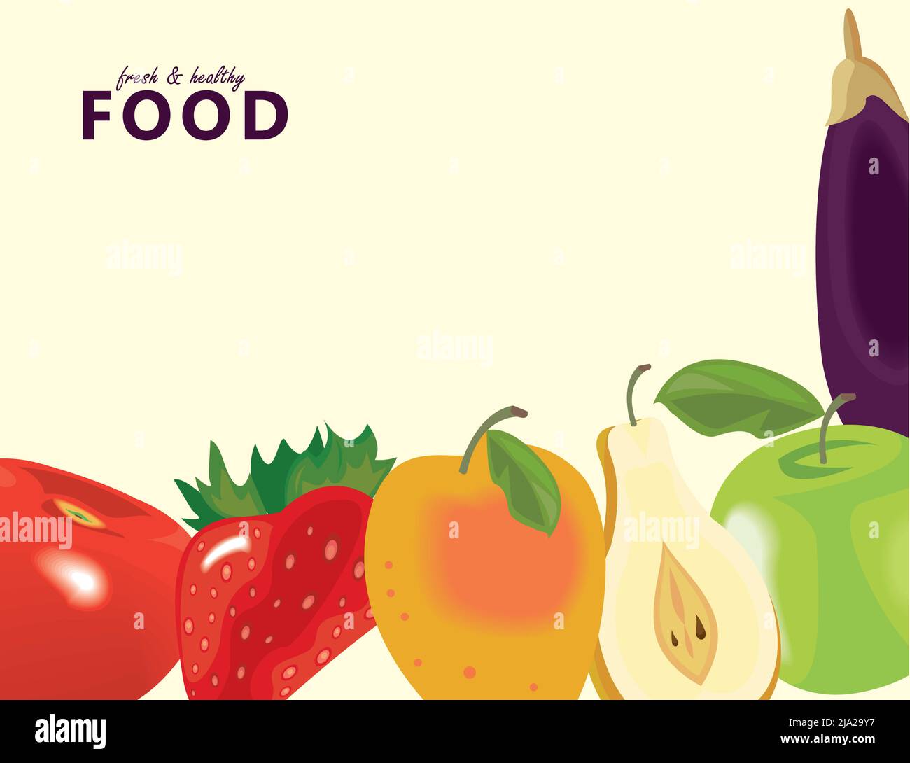 healthy food lettering border Stock Vector Image & Art - Alamy