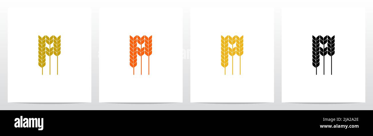 Wheat Stems Forming Letter Logo Design P Stock Vector Image & Art - Alamy