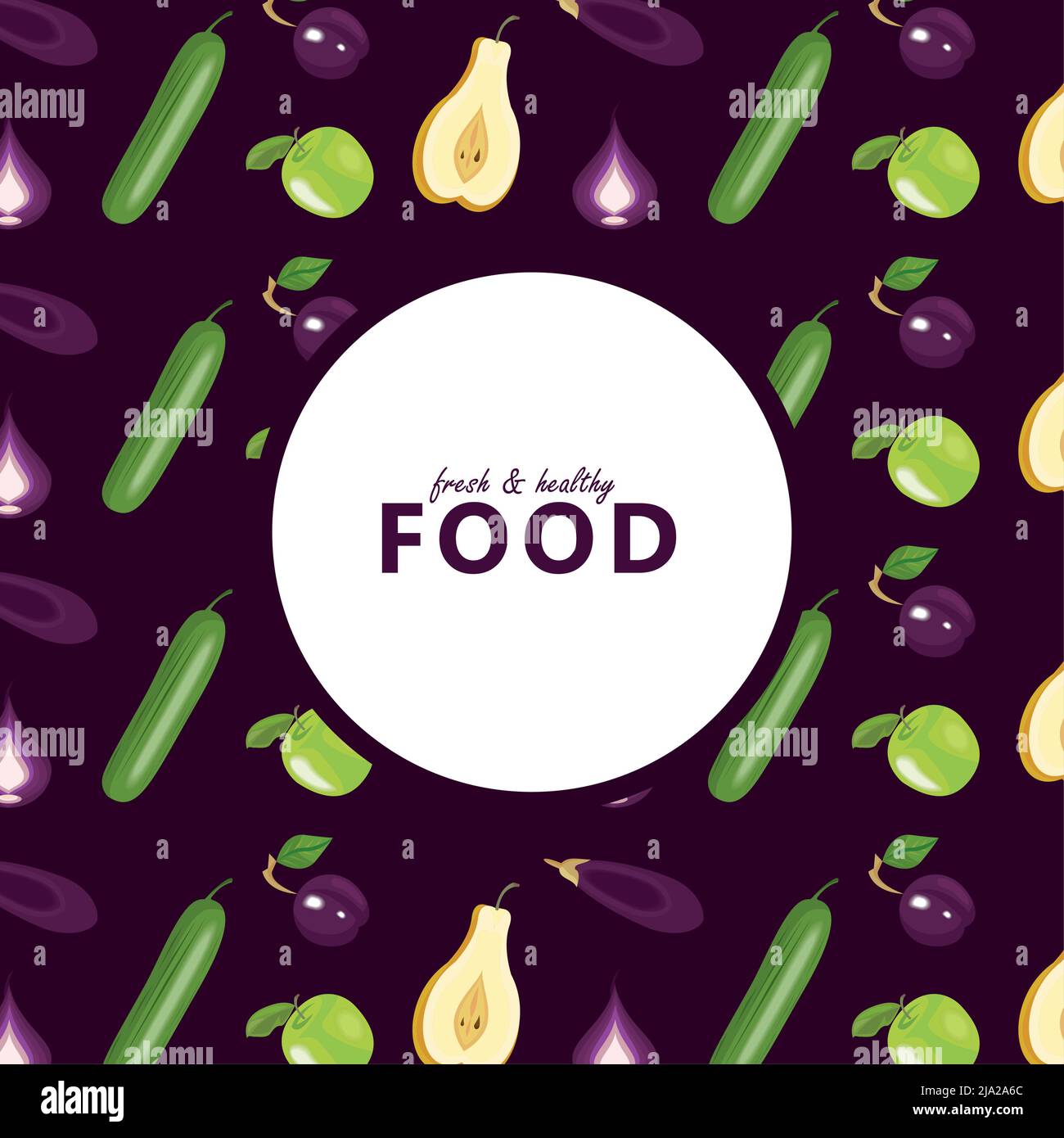 healthy food lettering pattern Stock Vector Image & Art - Alamy