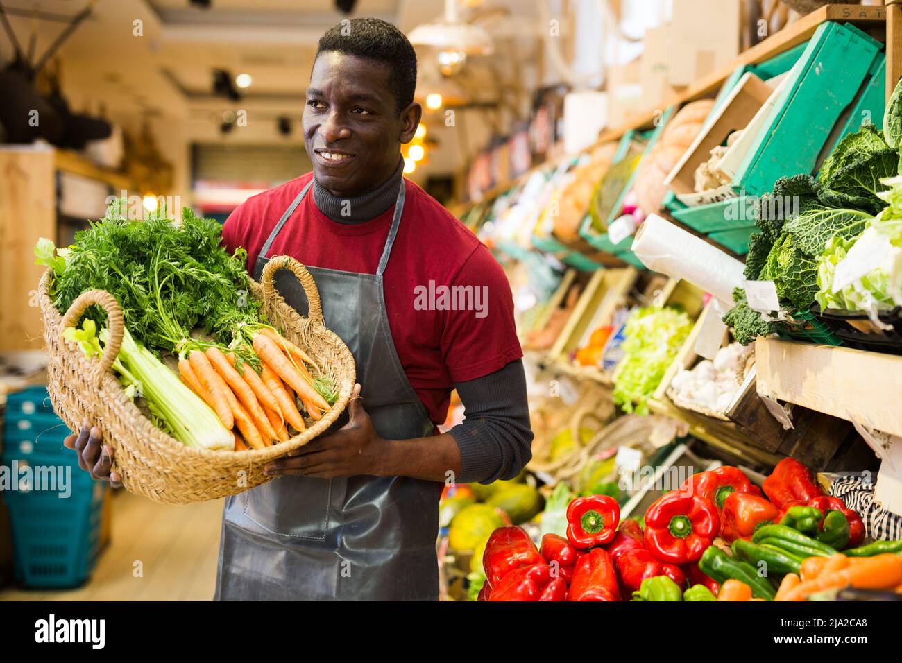 Professional african seller demonstrating hi-res stock photography and ...