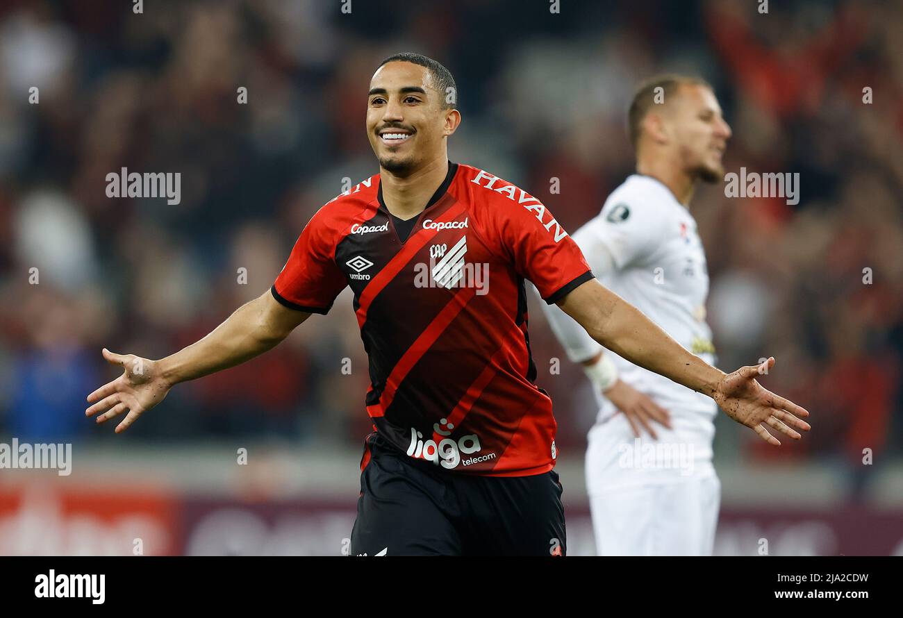Curitiba, Brazil. 26th May, 2022. Christian celebrates his second goal ...