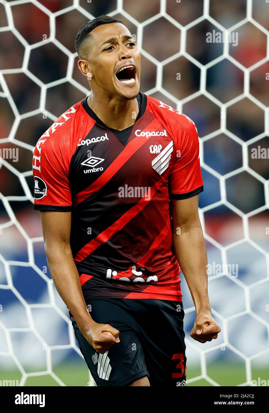 Curitiba, Brazil. 26th May, 2022. Pedro Rocha celebrates his goal ...