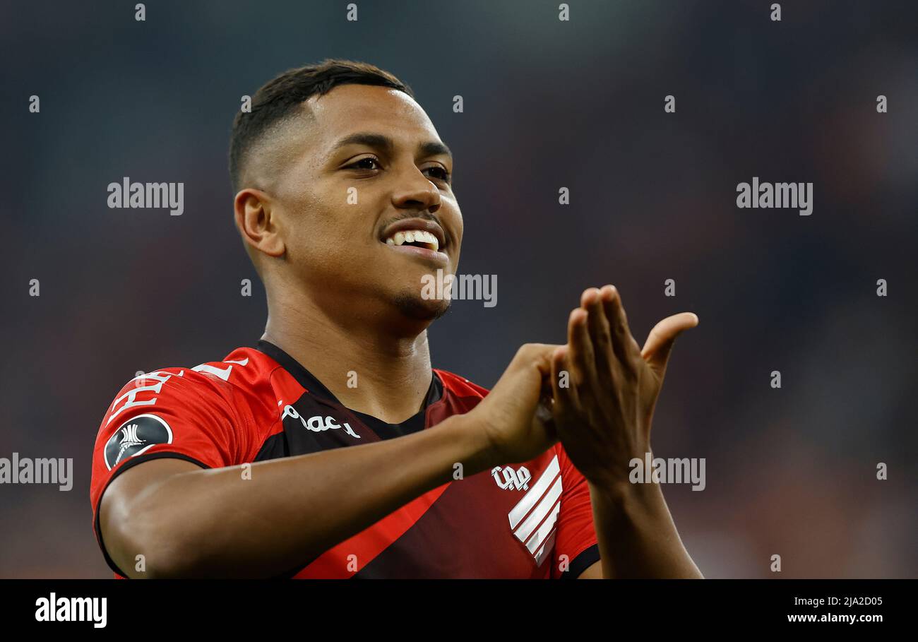Curitiba, Brazil. 26th May, 2022. Pedro Rocha celebrates his goal ...