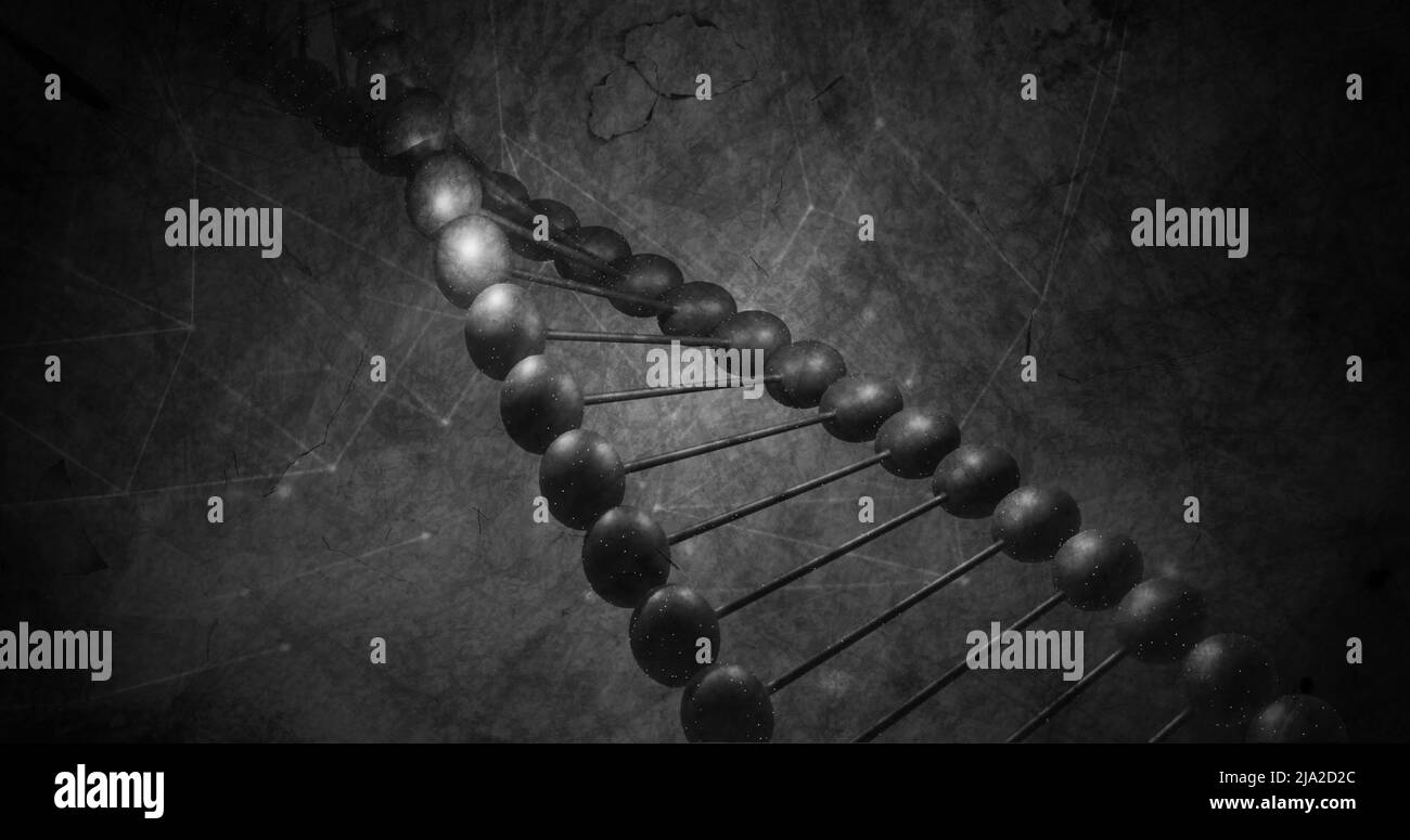 Image of macro of grey 3d dna strand spinning Stock Photo - Alamy
