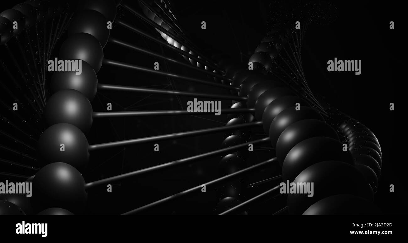 Image of macro of grey 3d dna strand spinning Stock Photo - Alamy