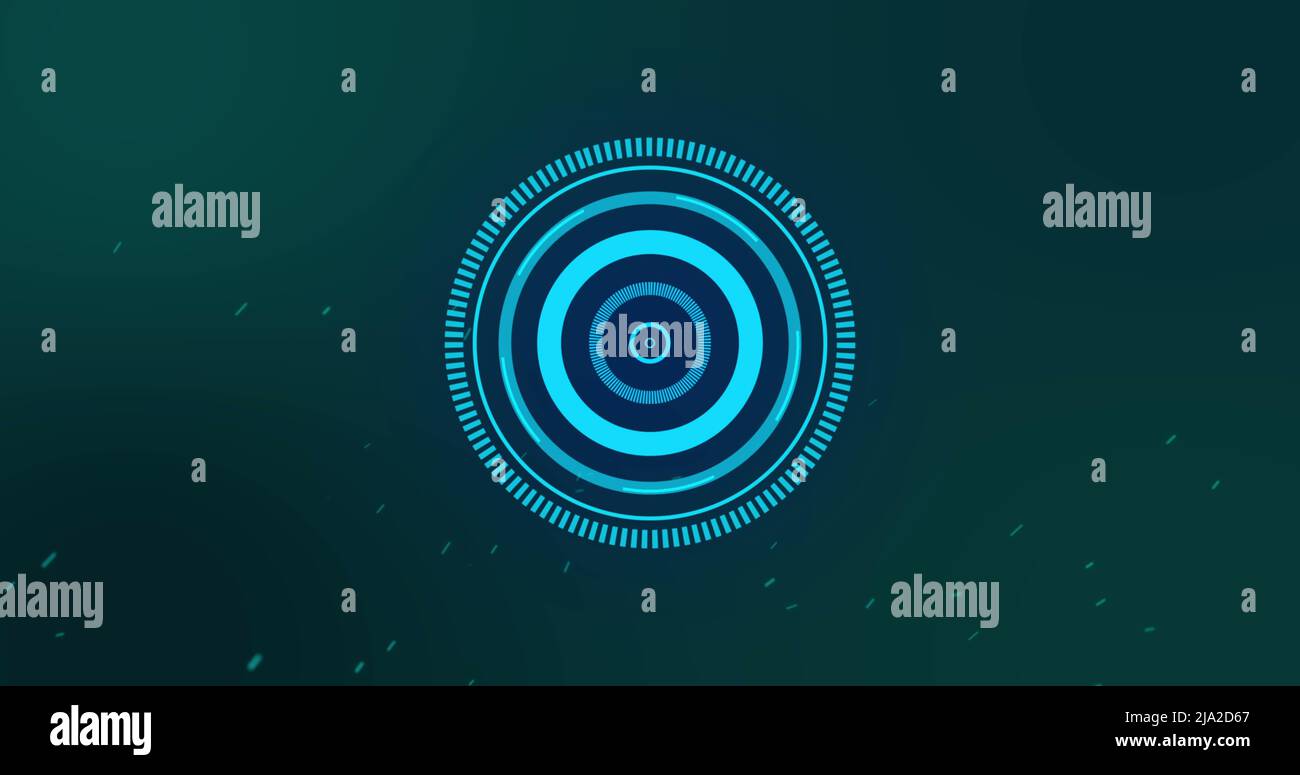 Image of processing circle over navy background with green dots Stock ...