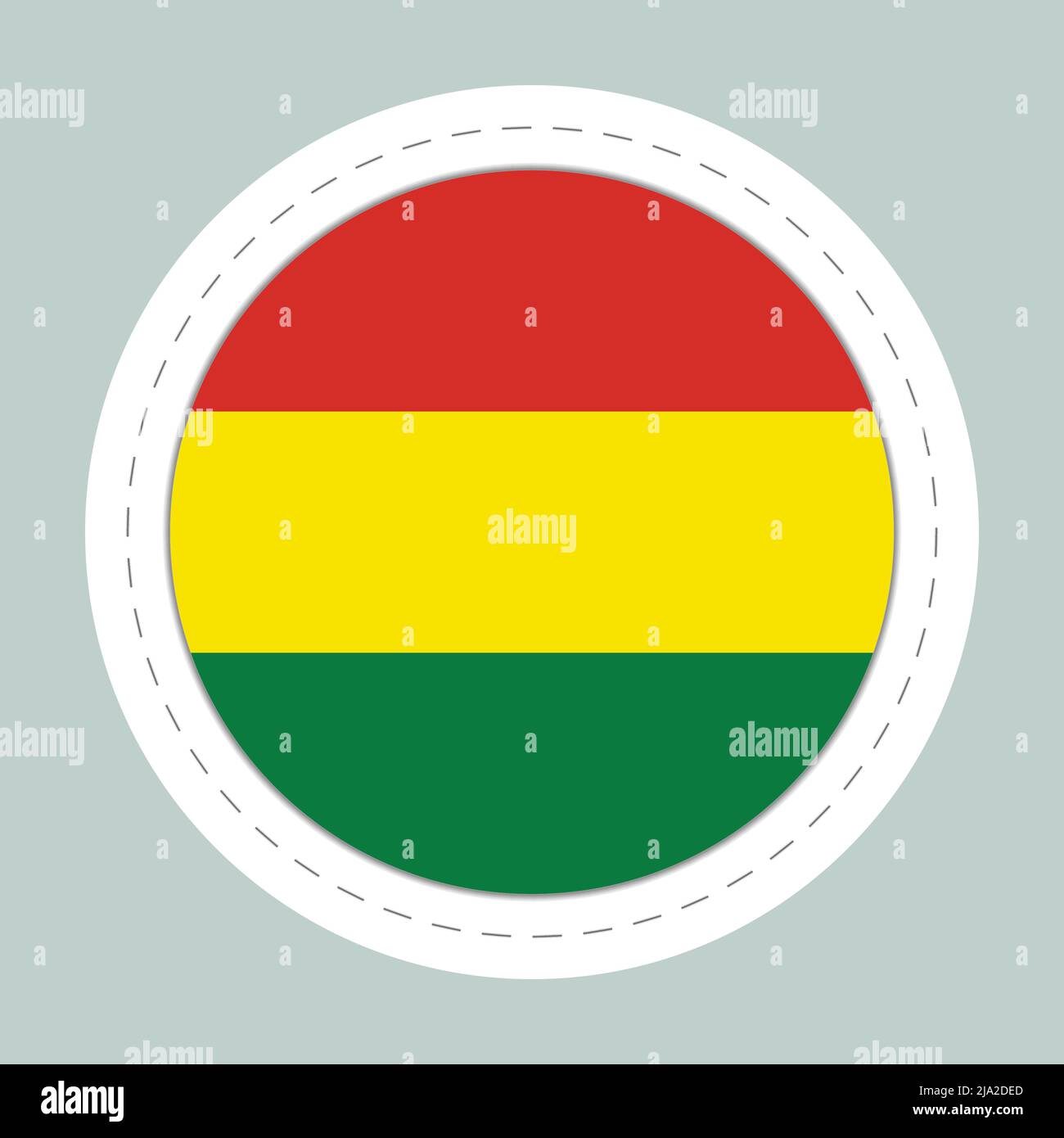 Sticker ball with flag of Bolivia. Round sphere, template icon ...