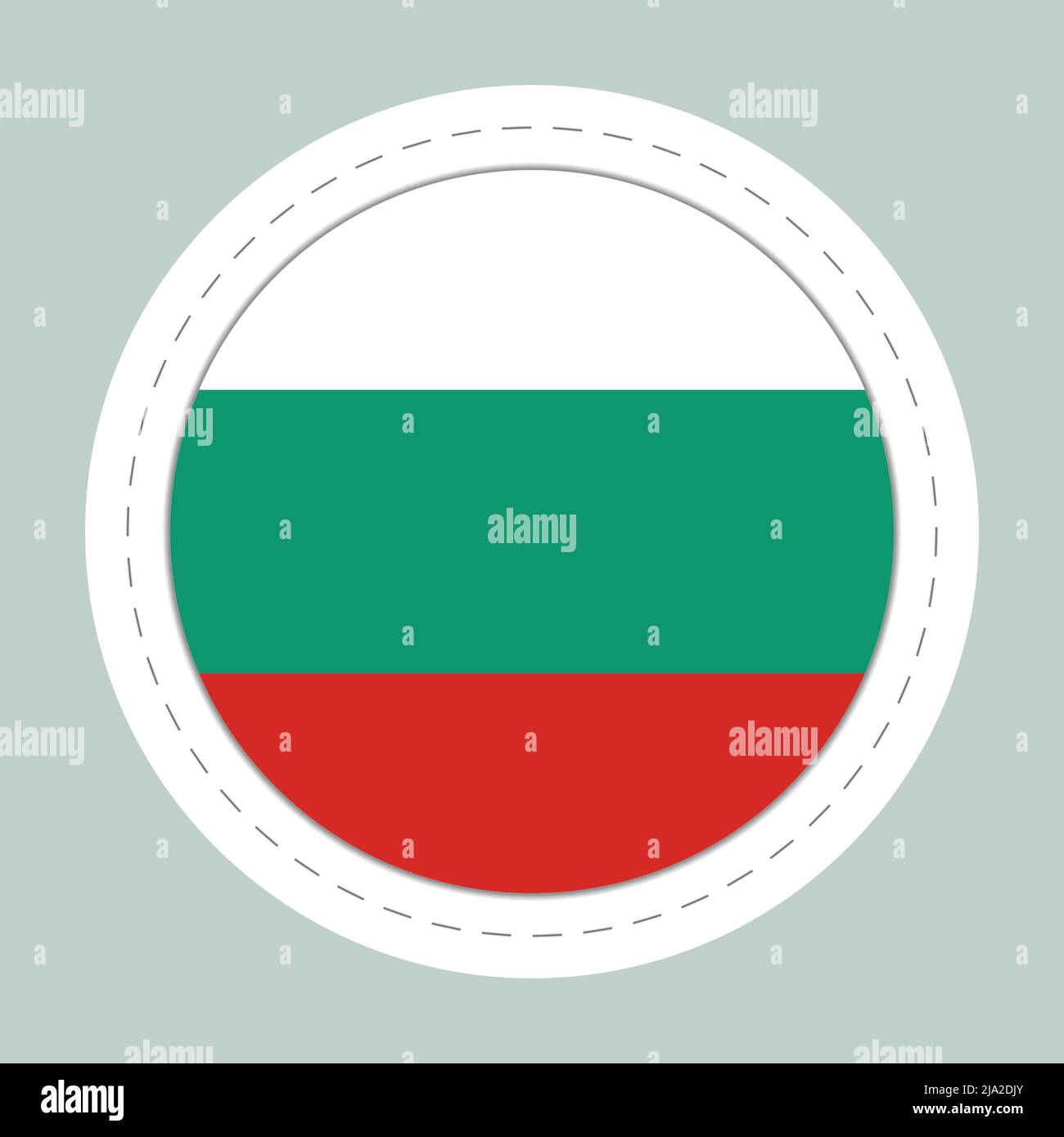 Sticker ball with flag of Bulgaria. Round sphere, template icon ...