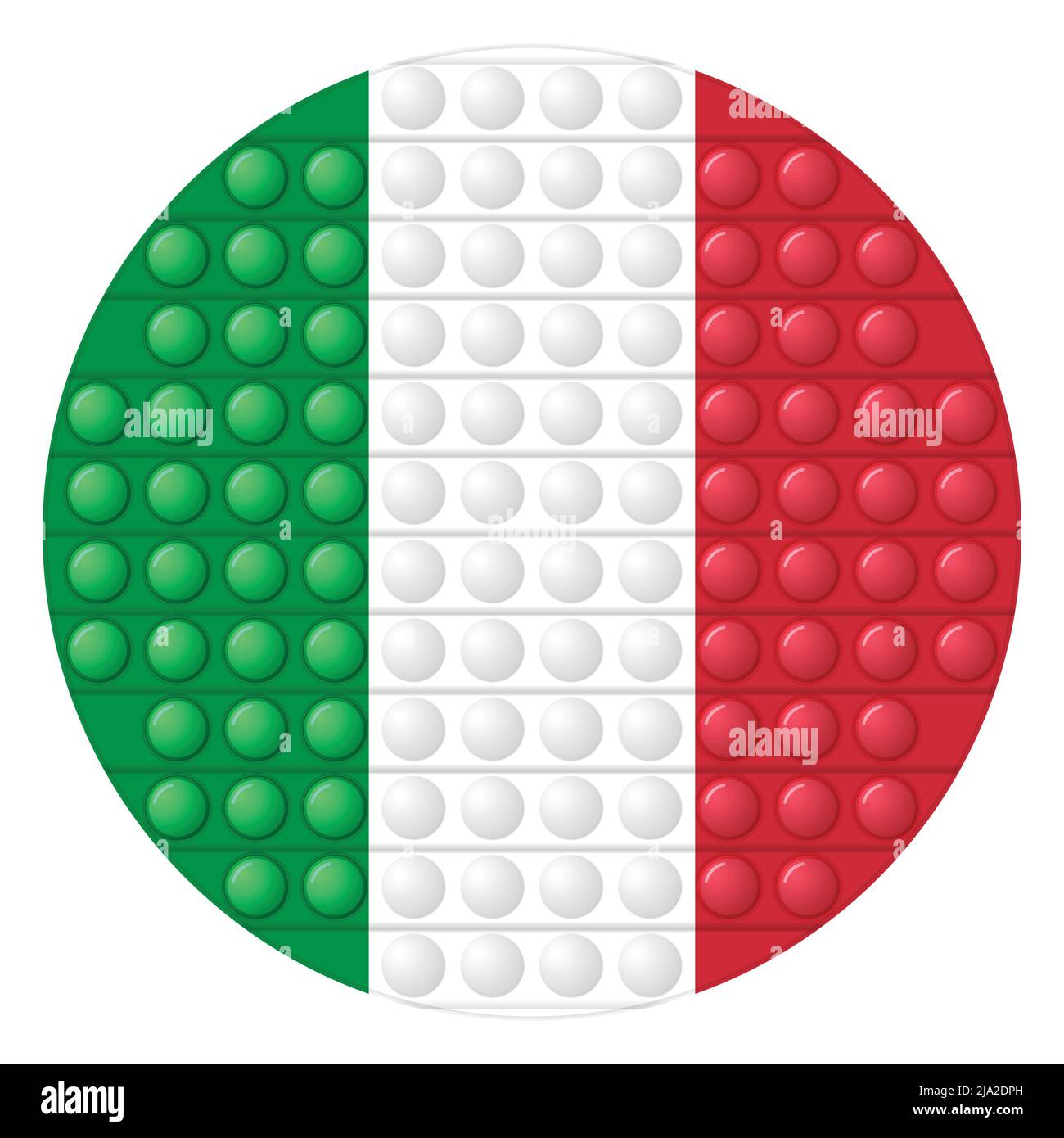 Glass light ball with flag of Italy. Round sphere, template icon ...
