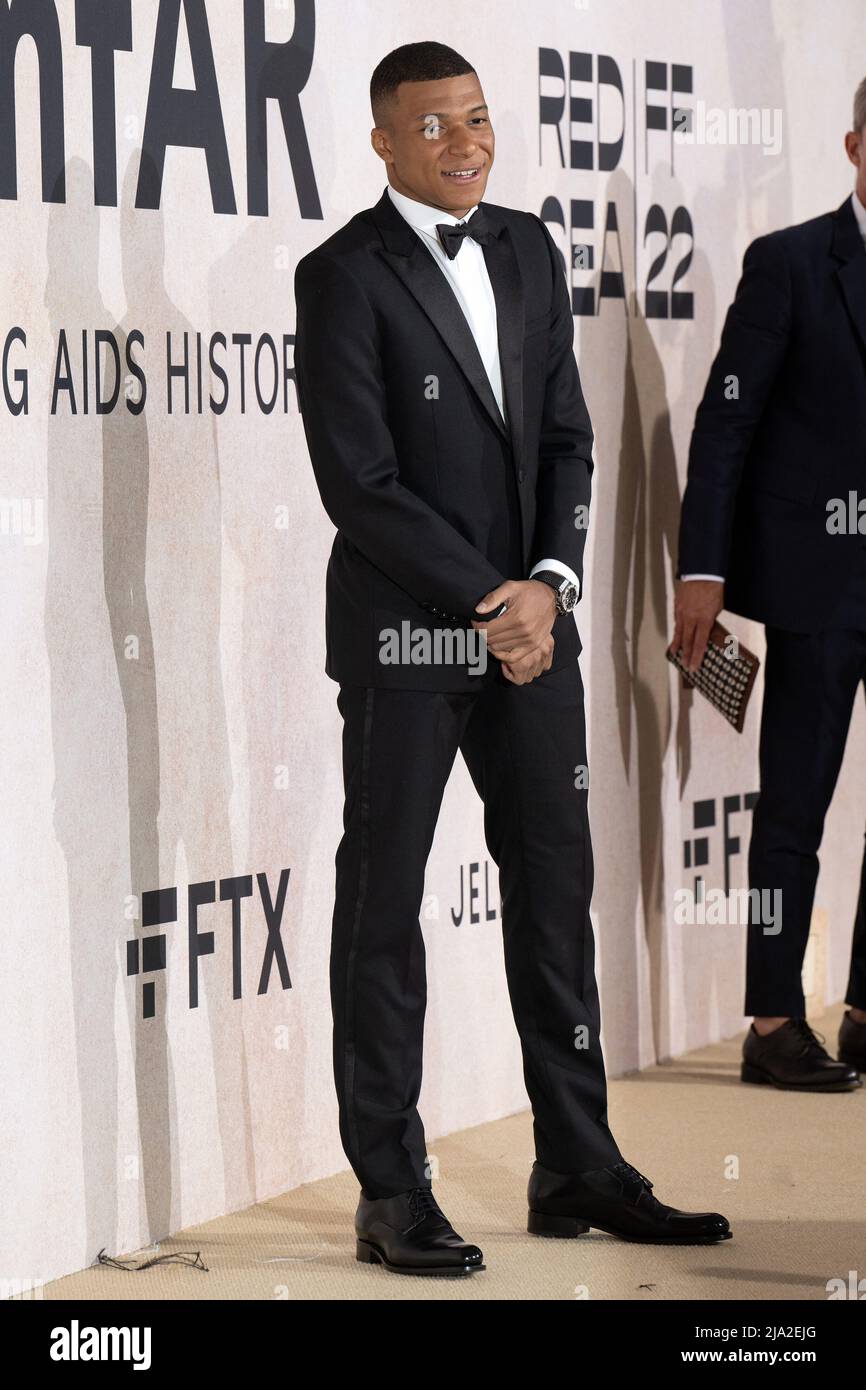 Kylian Mbappe attends the amfAR Cannes Gala 2022 at Hotel du Cap-Eden ...