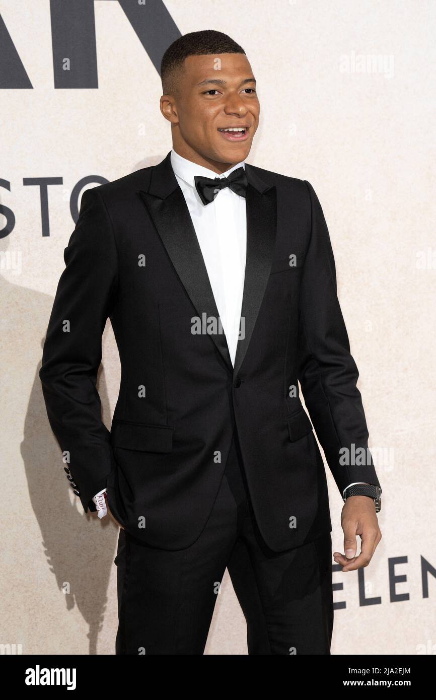 Kylian Mbappe attends the amfAR Cannes Gala 2022 at Hotel du Cap-Eden ...