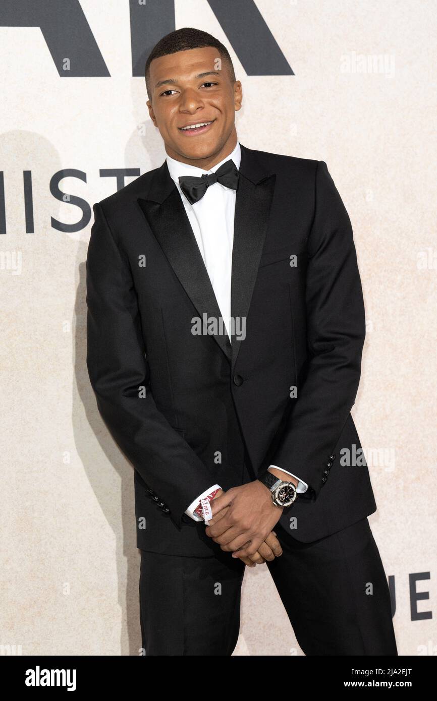 Kylian Mbappe attends the amfAR Cannes Gala 2022 at Hotel du Cap-Eden ...