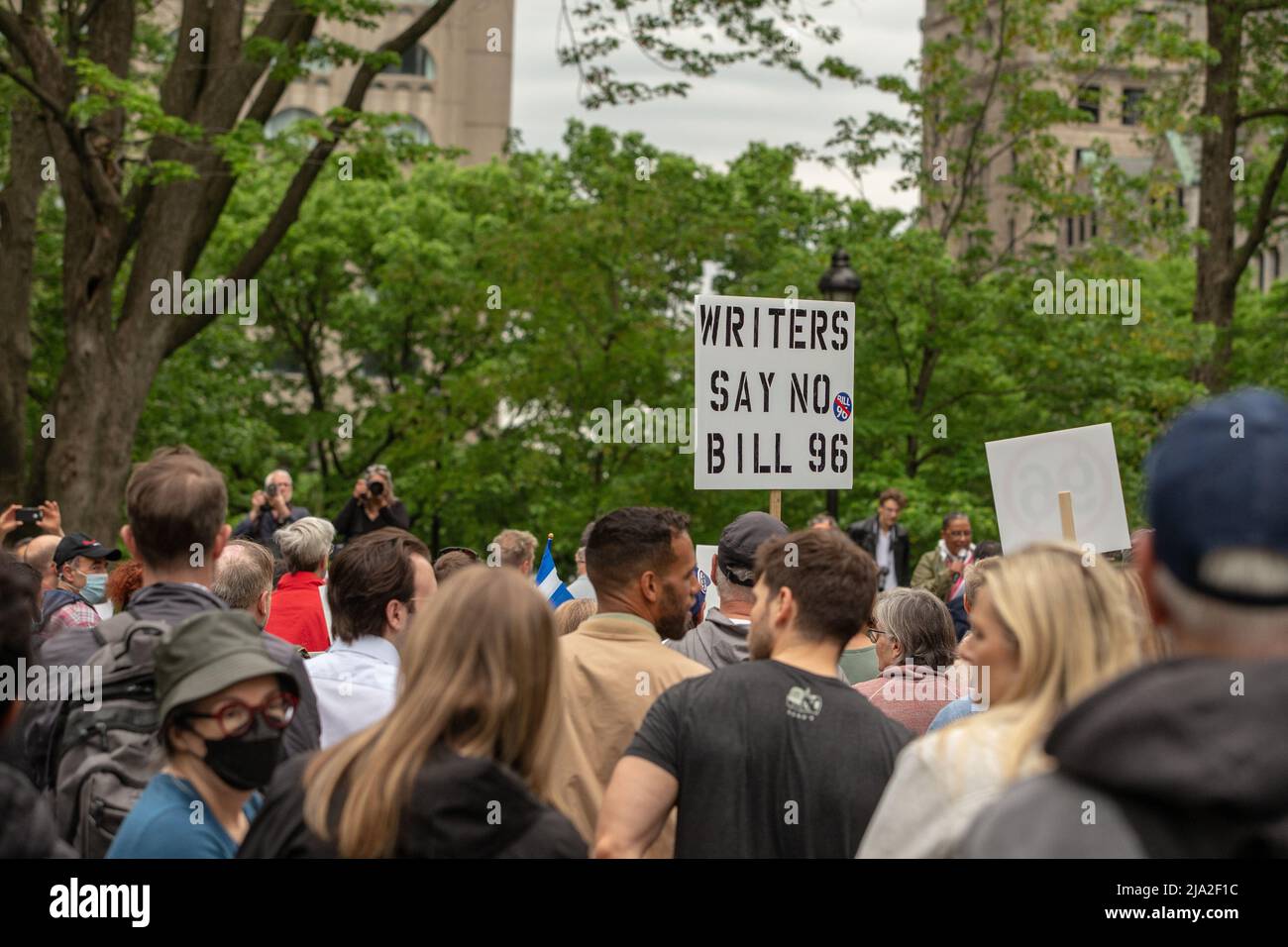 The Writers Union was present during the Bill-96 protest Stock Photo ...