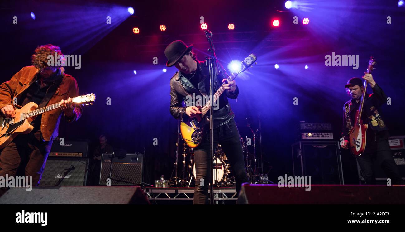 London, England, 26th May 2022, Carl Barât, Gary Powell, Anthony ...