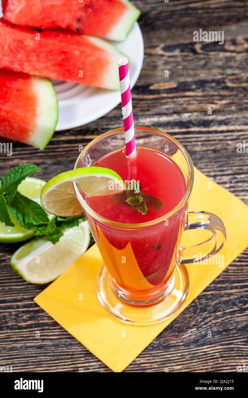 red sweet watermelon juice from ripe watermelon berries, ripe delicious ...