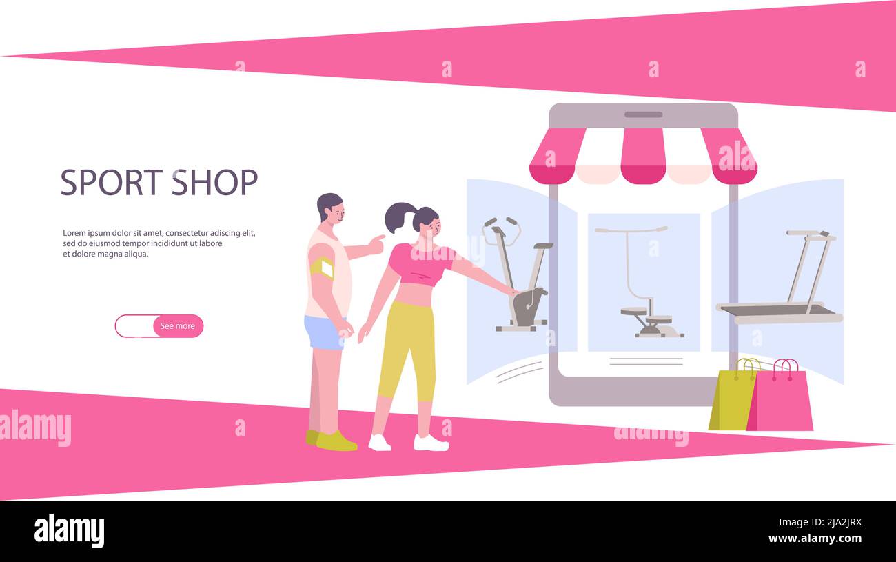 Sport shop horizontal banner with editable text see more button and ...