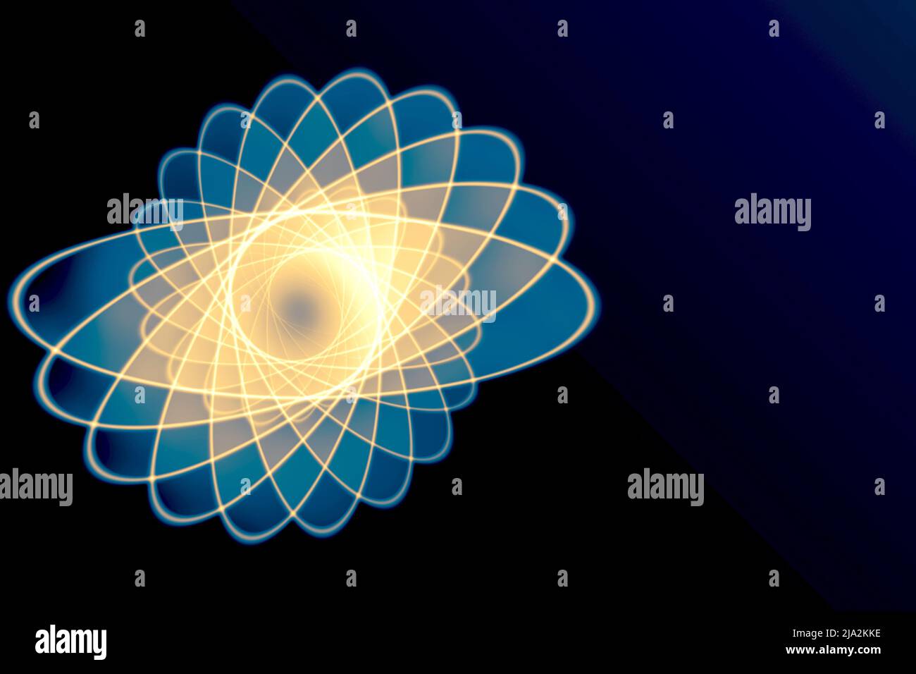 Atomic energy symbol. Electrons moving on orbits Atomic energy concept ...