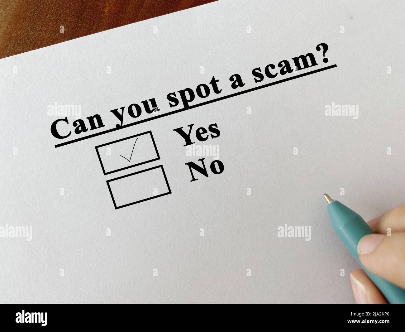 One person is answering question about scam and fraud. He can spot a ...