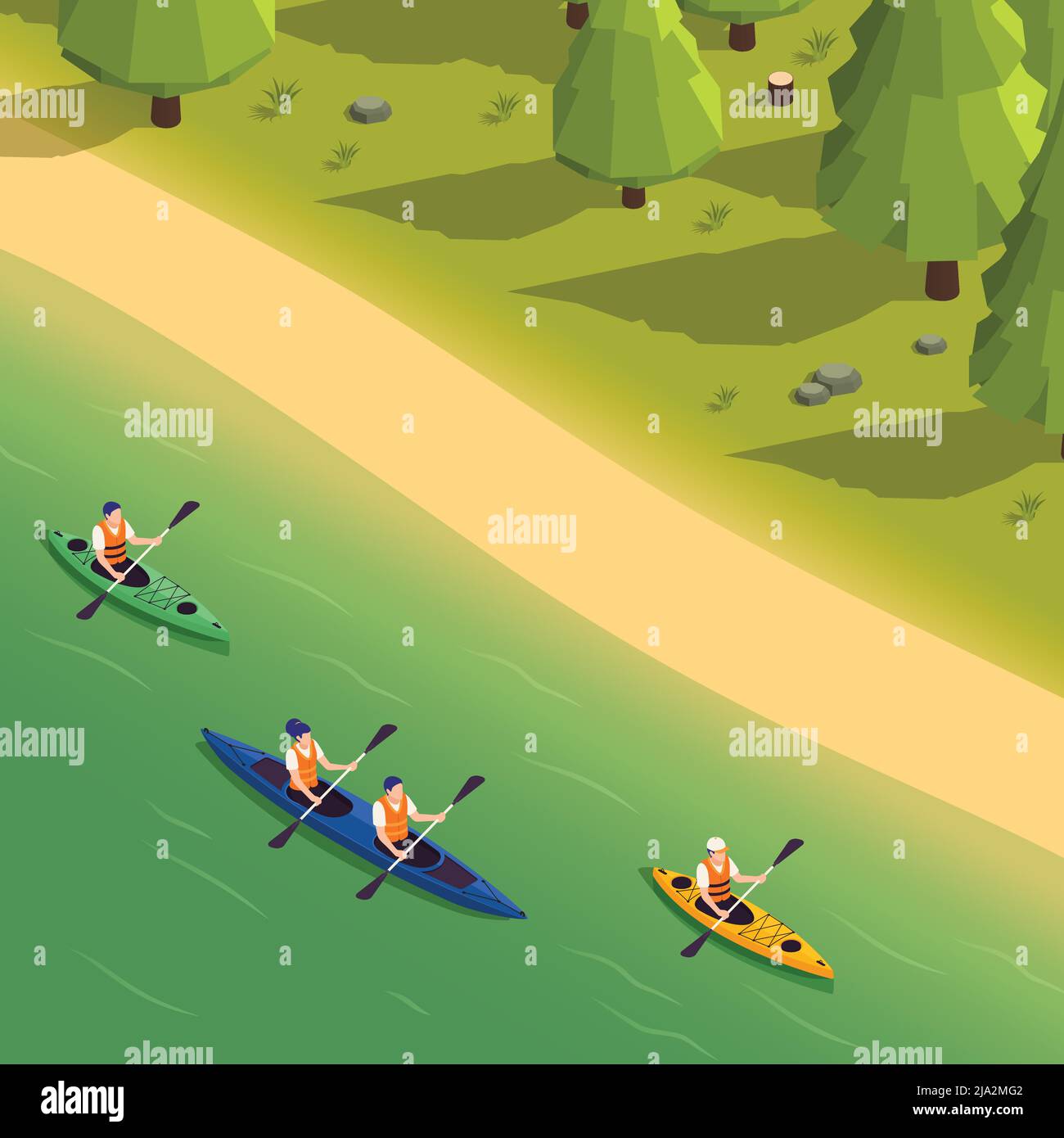 Tourists paddling Stock Vector Images - Alamy