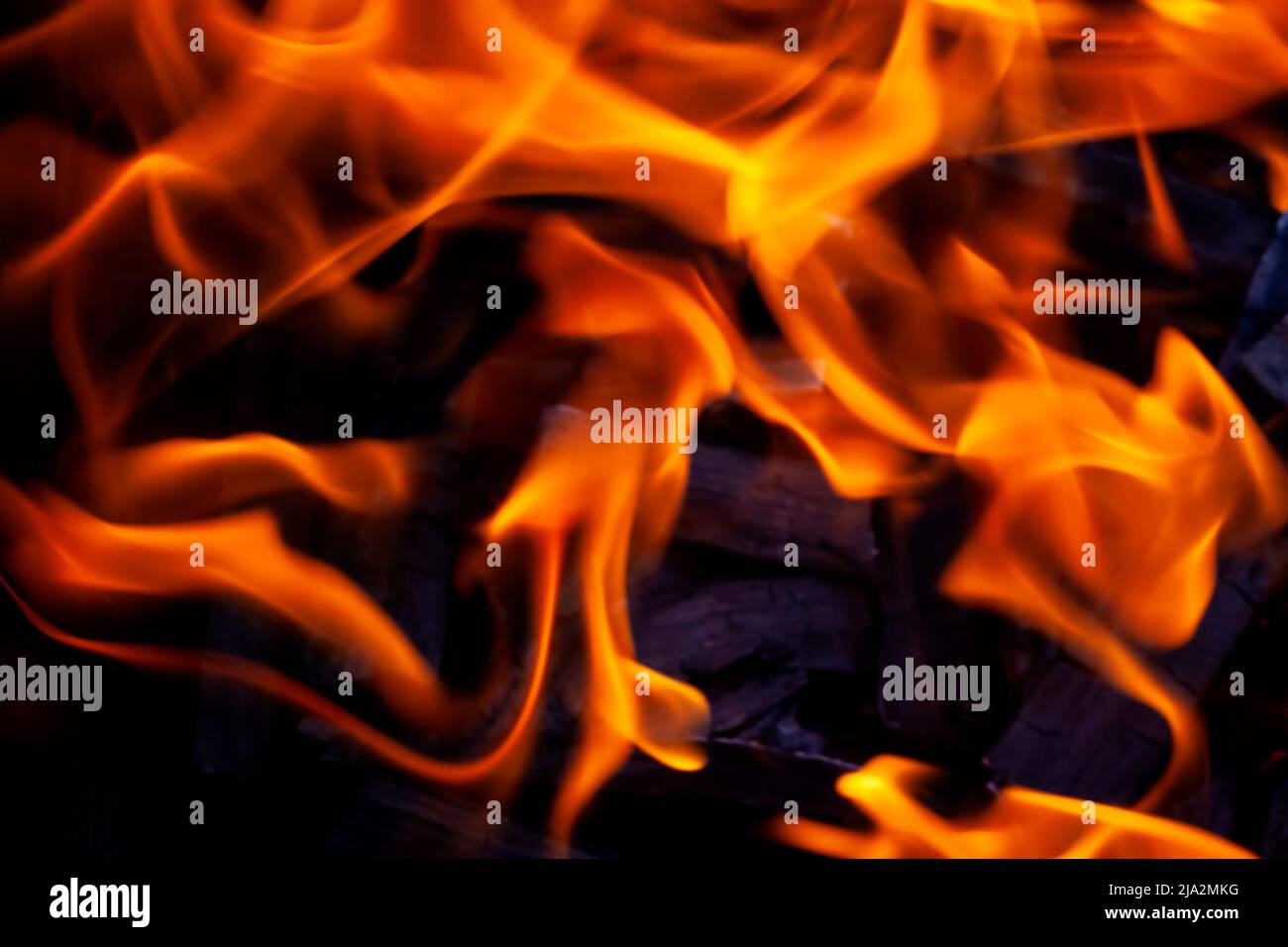 the flame from the fire during its kindling , the fire with natural ...