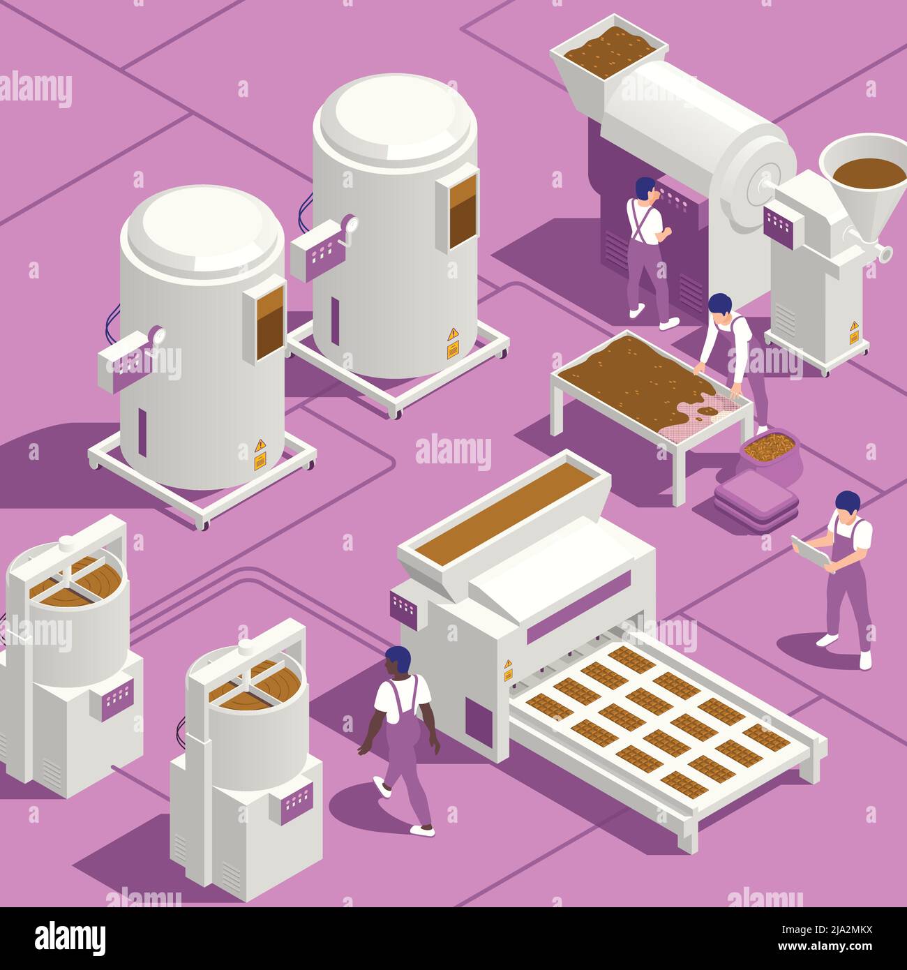 Chocolate manufacturing factory production beans roasting grinding ...