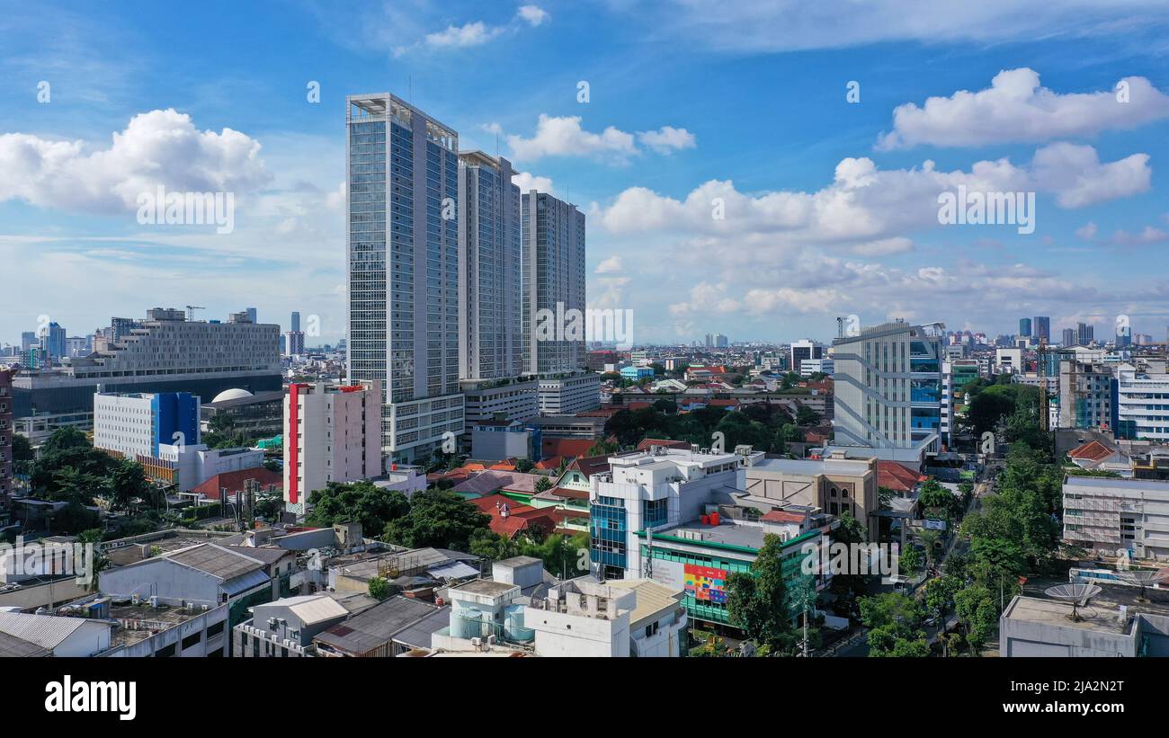 Aerial View of Jakarta Downtown Skyline with High-Rise Buildings With ...
