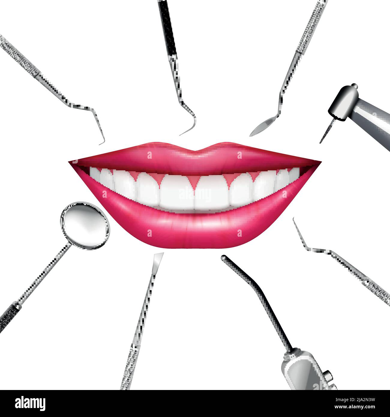 Stomatology dentist smile realistic composition with images of smiling ...