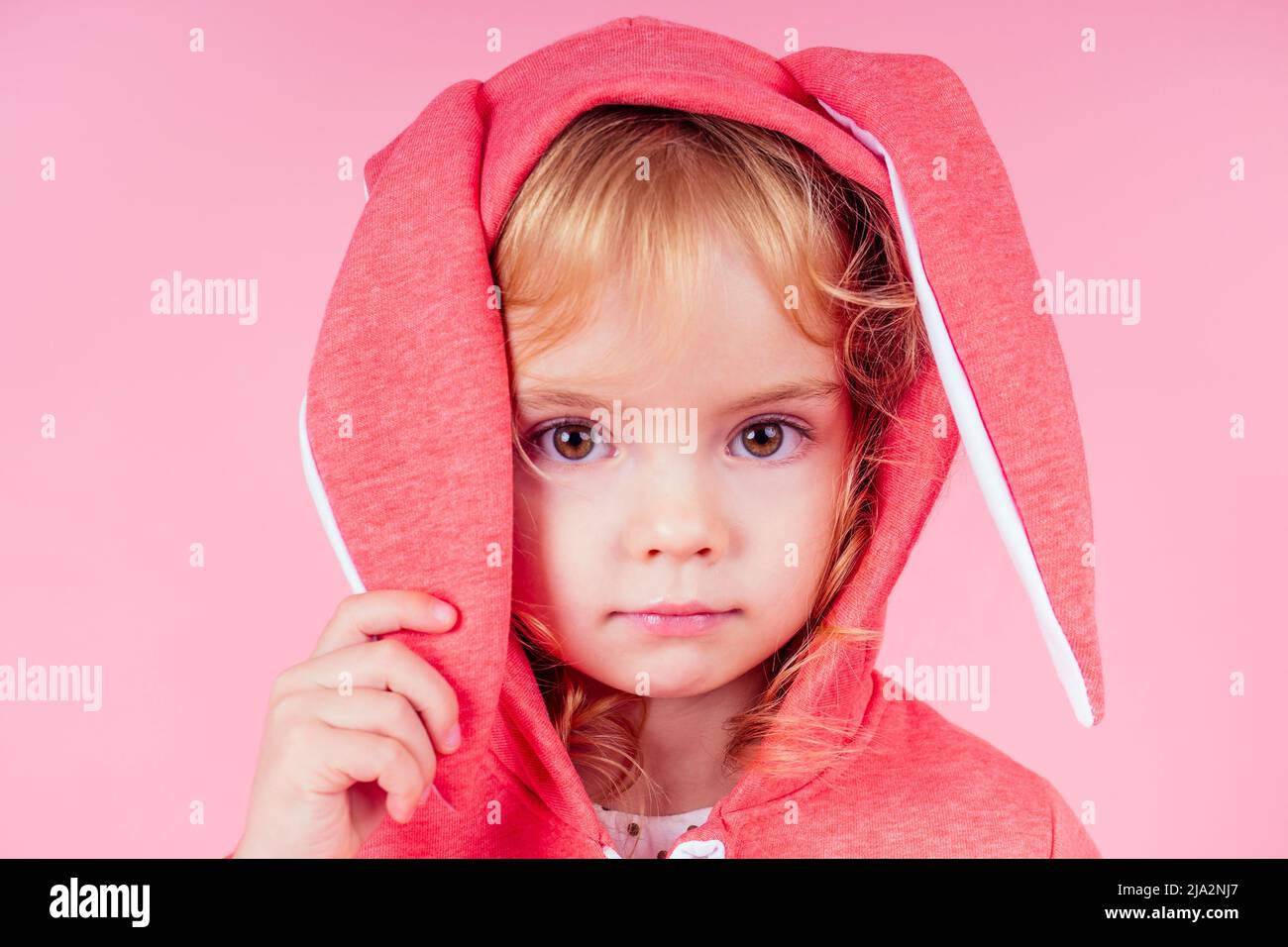 beautiful charming little girl curly blonde hairstyle wearing red ...