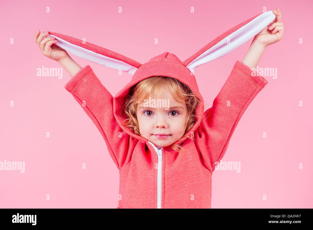beautiful charming little girl curly blonde hairstyle wearing red ...