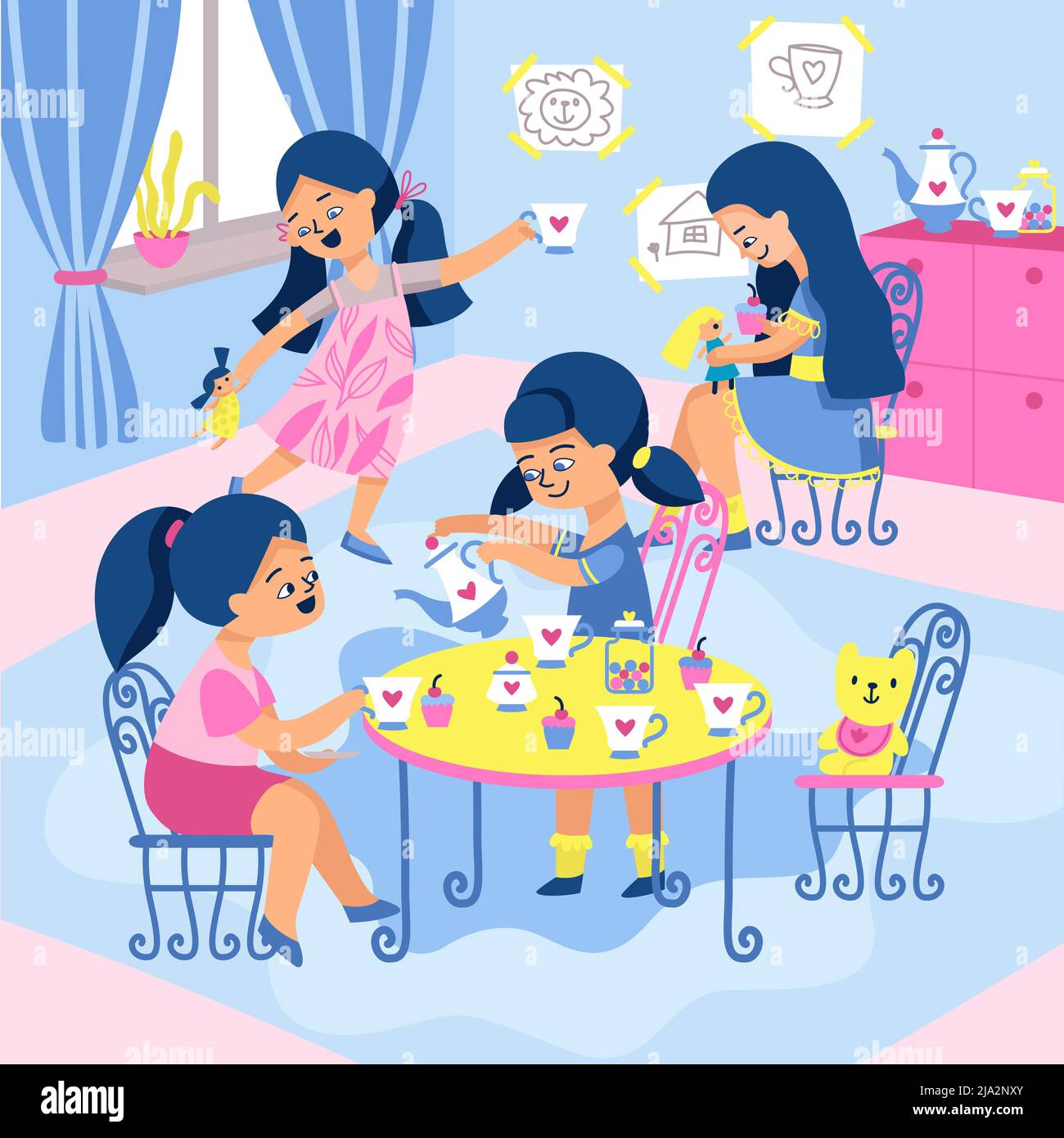 Kids Tea Party Clipart