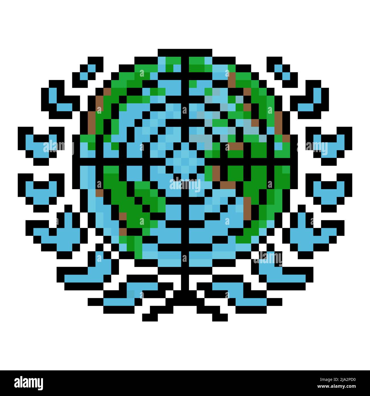 United nations logo pixel art illustration Stock Photo - Alamy