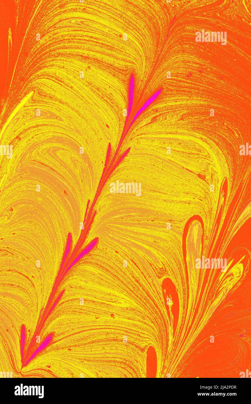 Abstract ebru cover art. Floral Ebru marbling texture background design ...