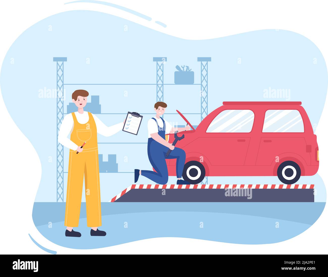 Car Inspection of The Station Detects Faults, Draws up a Checklist of ...