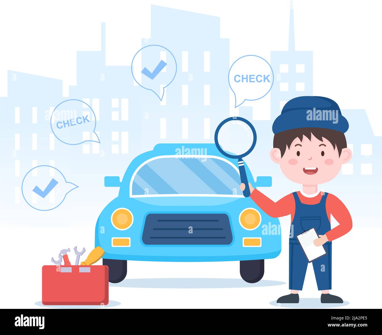 Car Inspection of The Station Detects Faults, Draws up a Checklist of ...