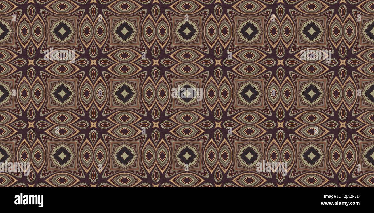 Earthy colours retro sixties geometric seamless border pattern in ...