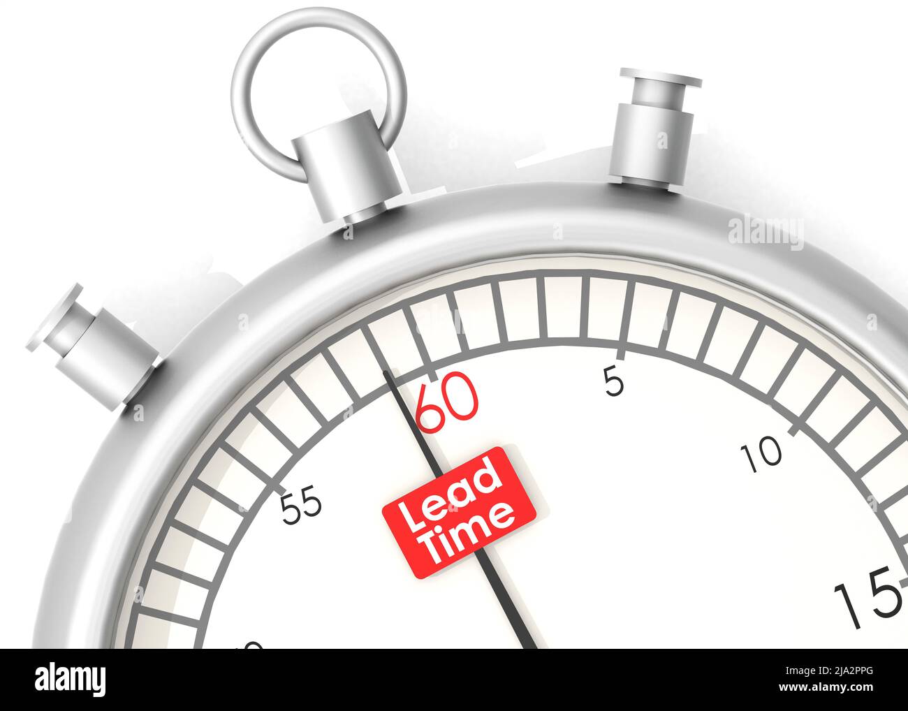 Lead time banner on the stopwatch, 3d rendering Stock Photo - Alamy