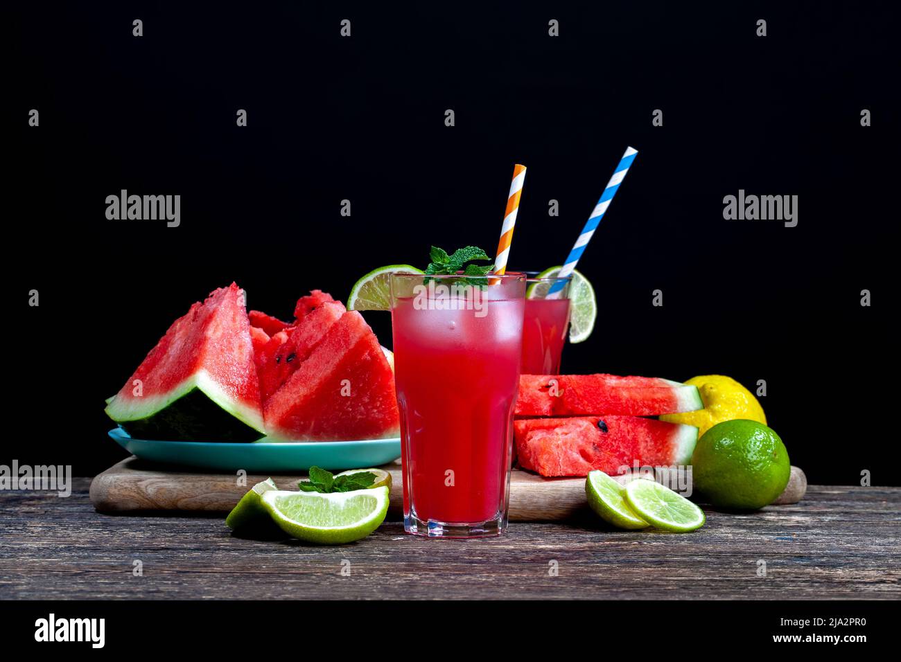 red sweet watermelon juice from ripe watermelon berries, ripe delicious ...